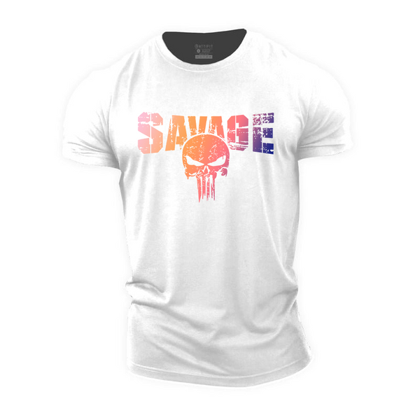 Savage Skull Cotton T-shirts – attifit